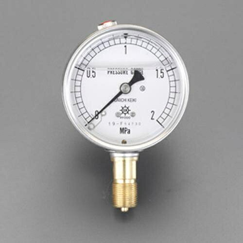 仕様：●圧力(MPa):0~5.0●ゲージ径:60mm●取付ねじ:G1/4”●ケース材質:SUS304●接液部材質:真鍮●透明板材質:ポリカーボネート●全長:92mm●精度:±1.6%F.S●使用流体:水、空気、油など●グリセリン入●屋外使...