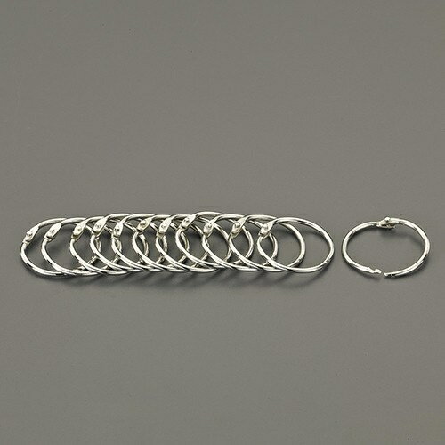 仕様：●外径:約30mm●材質:硬鋼線ニッケルメッキ仕上●入数:12個●ヘッダー付きカードリング●しっかりかみ合うのでズレません。●ビニールシートや厚紙の見本帳をまとめるのに便利です。●※外径寸法は、楕円の為1~2mmのズレが生じる場合があ...