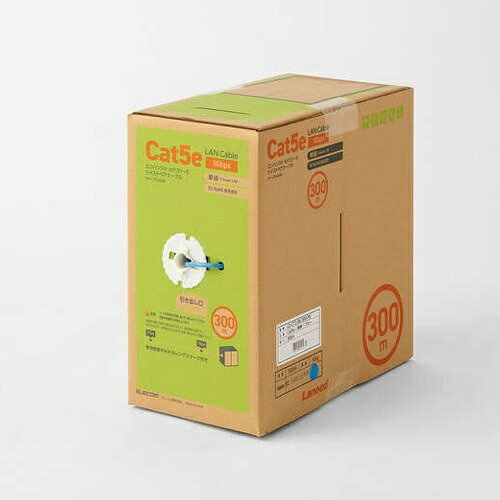 仕様：●メーカー:エレコム●型番:LD-CT2/BU300/RS●カテゴリー:5e準拠●長さ(m):300●カラー:ブルー●規格:Cat5e対応(10BASE-T、100BASE-TX、1000BASE-T)●伝送帯域:100MHzまで●ケ...