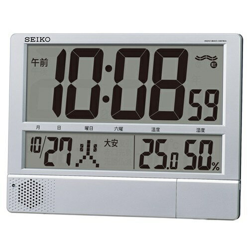仕様：●メーカー:セイコー(SEIKO)●型番:SQ434S●サイズ:掛けた状態:386(W)×31(D)×294(H)mm置いた状態:386(W)×112(D)×283(H)mm●周波数:40kHz/60kHz自動選局●電源:単3アルカリ...