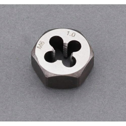 仕様：●呼び:M12●ピッチ:1.25mm●外径:30mm●厚み:15mm●対辺:24mm●材質:SKS_2●対応被削材:鉄、真鍮、アルミ、樹脂●スパナ・モンキー・ソケットなどで使用できる、六角ダイス●コーナーや狭い場所でのネジ山修正に●材...