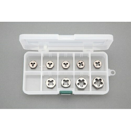仕様：●呼び×ピッチ: (並目)M3×0.5mmM4×0.7mmM5×0.8mmM6×1mmM8×1.25mmM10×1.5mmM12×1.5mm (細目)M10×1.25mmM12×1.25mm●材質:SKS_2●入数:9個●ケースサイズ...
