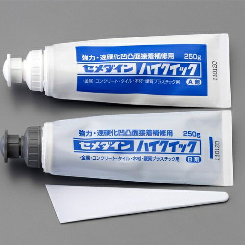 仕様：●メーカー:セメダイン●型番:CA-290●商品名:ハイクイック●内容量:500g(本剤:250g、硬化剤:250g)●使用温度範囲:-40~80°C●色:灰(硬化後)●可使時間:5分(23°C)●硬化時間:1時間(23°C)●完全硬...