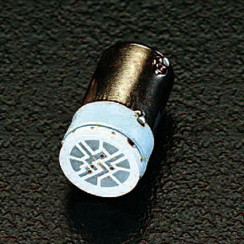 仕様：●ベース形状:BA9S(スワンベース)●カラー:ブルー●発光波長:468nm●光度:40mcd●消費電流:15mA●内部回路:1S●動作温度:-20~60°C●使用電圧:12V AC/DC●入力電圧:12.6VAc(絶対最大定格)●全...