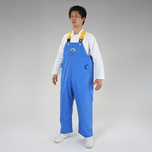 仕様：●サイズ:3L●総丈:130cm●腰周り:124cm●股下:74cm●厚み:0.42mm●材質:表地:ポリ塩化ビニール裏地:ポリエステル●耐寒、耐油に優れています。●抗菌、防カビ、防汚加工がされています。●ロングパンツの肩紐はバックル...