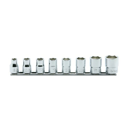 仕様：差込角("SQ)：3/8入組数：8個レール全長(mm)：200重量(g)：300セット内容／付属品：12角ソケット：8・10・11・12・13・14・17・19mm　●代表画像について 商品によっては、代表画像を使用している場合がござ...