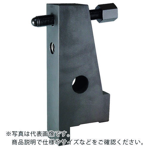 特長：機械テーブルのT溝に差し込み、位置決めや平行出し、クランプ作業などに使用できます。クランプ方向に対し5°低く傾けておりますので加工物浮き上がり防止になります。用途：加工物側面からの位置決めや平行出しに。仕様：幅(mm)：49奥行(mm...