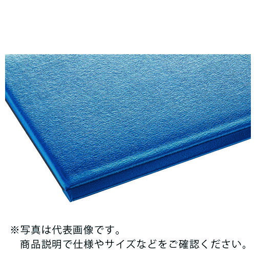 特長：厚みをもたせて抜群のクッション性を実現した疲労軽減マットです。用途：疲労軽減マット。仕様：色：ブルーサイズ長辺(mm)：600サイズ短辺(mm)：450厚さ(mm)：15タイプ：クッションマット側面形状：PVC発砲シート表面形状：PV...
