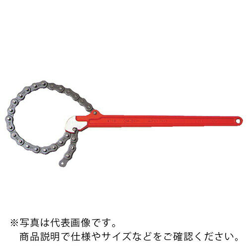 特長：パイプレンチが使えない狭所作業や円形以外の形でも確実にキャッチできます。一度セットすれば繰り返し作業可能です。用途：ガス、水道管など狭所での締め付け、解体作業に。仕様：くわえられる管呼び寸法：8〜150Aくわえられる管外径(mm)：1...