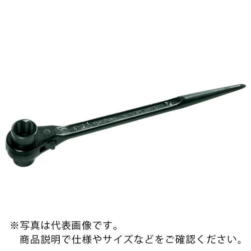 特長：正逆は切り替え爪式です。カチオン電着塗装です。爪式は切り替え爪の窓が開口により砂かみの時は洗浄が簡単です。安全ロープ取り付け穴を設けています。（17×19・17×21・19×21は2ヵ所）仕様：対辺寸法(mm)：30×32全長(mm)...