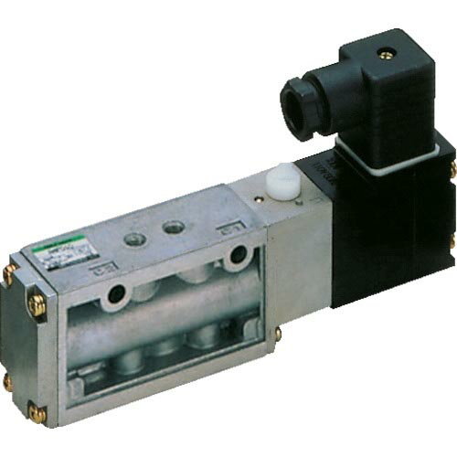 特長：シングルソレノイドタイプの5ポート弁です。ダイレクト配管です。幅広い分野に対応します。ソフトスプール方式を採用し、長期利用可能、低頻度使用可能、雑エアに強いタイプです。呼吸穴・PEポートの集中排気を採用しているため、粉塵環境でのごみづ...