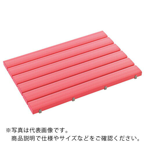 特長：抗菌剤入りで強度がある丈夫なスノコです。（完成品出荷です）用途：ロッカールーム、シャワー室など。仕様：色：ピンクサイズ長辺(mm)：1200サイズ短辺(mm)：600厚さ(mm)：48長さ(mm)：1200材質／仕上：本体：硬質塩化ビ...