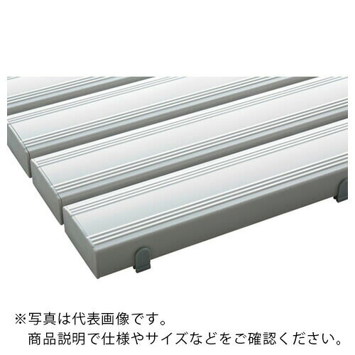 特長：抗菌剤入りで強度がある丈夫なスノコです。（完成品出荷です）用途：ロッカールーム、シャワー室など。仕様：色：灰サイズ長辺(mm)：1800サイズ短辺(mm)：400厚さ(mm)：48幅(mm)：400材質／仕上：本体：硬質塩化ビニール、...