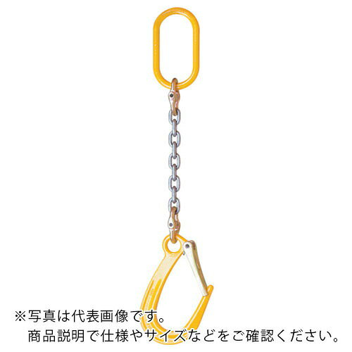 特長：フック、チェーン、リングを接続済みですのですぐにご使用いただけます。ファンドリーフックは口幅が広くふところが大きいので、直接敷き鉄板や径の太い物などを引っ掛けることができます。安全タグ付きです。用途：敷鉄板の吊り上げ作業に。土木、建築...