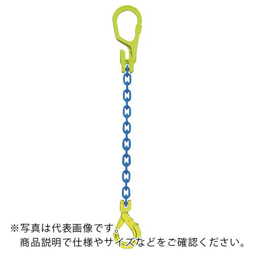 特長：チェーン長さ調整機能付チェーンスリングです。簡単に揚程を変えられます。用途：荷役・運搬作業用。仕様：基本使用荷重(t)：5.2チェーン線径(mm)：13有効長l(m)：2.46マスターリンク寸法(mm)a：90マスターリンク寸法(mm...