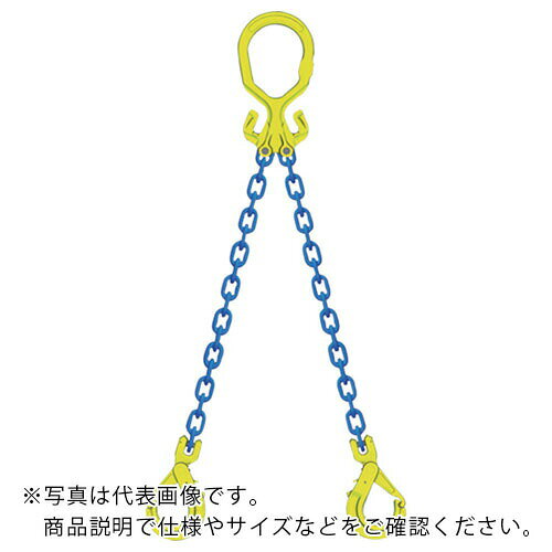 特長：チェーン長さ調整機能付チェーンスリングで偏荷重物を吊るのに最適です。用途：荷役・運搬作業用。仕様：基本使用荷重(t)：7.3チェーン線径(mm)：13有効長l(m)：2.46マスターリンク寸法(mm)a：105マスターリンク寸法(mm...