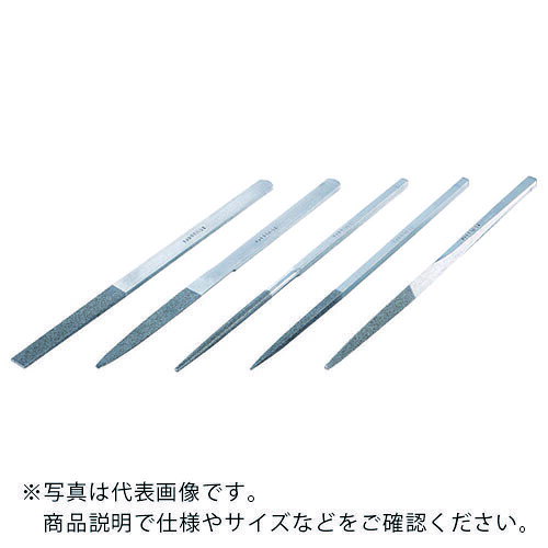 特長：ダイヤモンド砥粒をヤスリ台金に均一に分布させ、砥粒の鋭利な切れ刃を強固に保持して表面に突出させているため、最初の鋭い切れ味のまま長寿命を保ちます。鉄工用5本組ダイヤモンドヤスリの形状5種類(角、丸、三角、半丸、平)をセットにしました。...