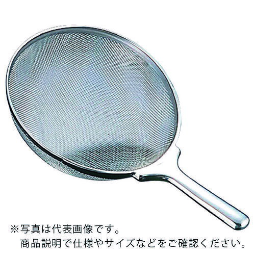 特長：大量の麺等をすくえます。仕様：サイズ(呼称)：大外径(mm)：400高さ(mm)：118内径(mm)：385メッシュ：10全長(mm)：630色：シルバー規格：大直径×全長×深さ(mm)：400×630×120材質／仕上：18-8ステ...