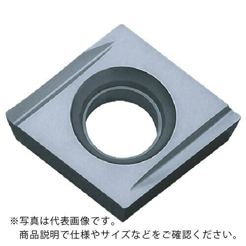 特長：鋼の仕上げ加工から荒加工まで広範囲に対応できるサーメット材種です。用途：旋削加工用。被削材：鋼。仕様：チップ形状：ひし形80°厚さ(mm)：3.18ノンコート呈色：輝灰色Yブレーカ：仕上げ〜中M級材質／仕上：サーメット