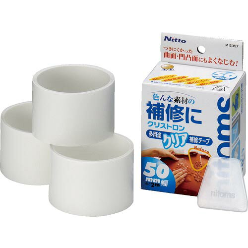 特長：透明タイプなので目立ちにくいです。破れにくく、耐久性、耐候性に優れています。用途：園芸用品やガラス類の応急補修、ビニール製品の補修に。仕様：色：透明幅(mm)：50長さ(m)：2厚さ(mm)：0.18粘着力(N/10mm)：6.0引張...