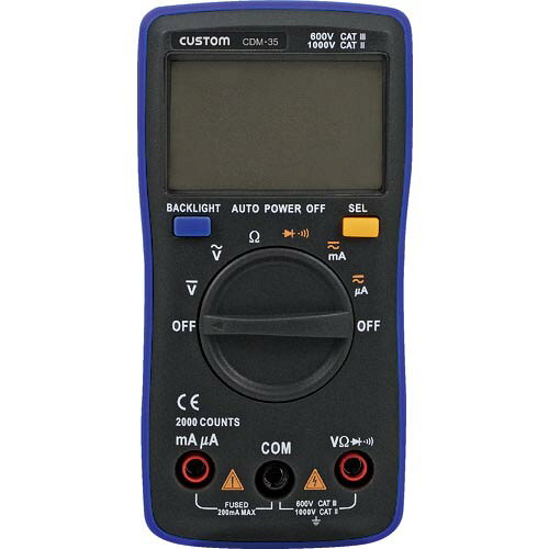 特長：テストリード分離型としてはとても薄型です。バックライト付で、暗い所でも安心です。作業現場において頻度の高い機能を集約したスタンダードモデル過電圧カテゴリ　CATIII 600V対応で二次側の回路は勿論のこと、分電盤から機器やコンセント...