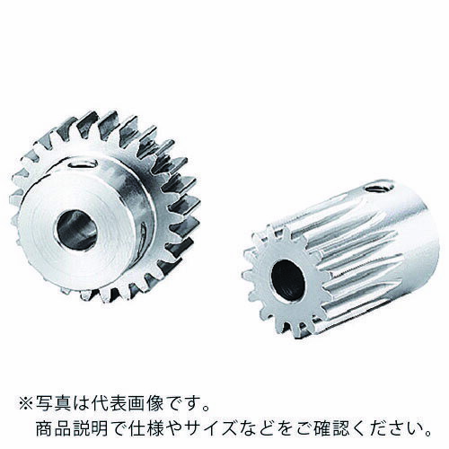 特長：小型精密歯車です。品番末尾Hは、歯部高周波焼入済です。用途：一般産業機械、医療機器、食品機械に使用。仕様：歯数：30形状：B1基準円直径(mm)：φ22.5歯幅(mm)：8穴径(mm)：φ6モジュール：0.75歯先円直径：φ24全長(...