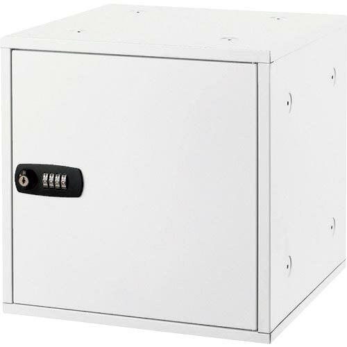 特長：スタッキング可能なスチール製ミニロッカーです。上下左右に連結可能（上下は4段まで）、4桁のダイヤル錠とシリンダー錠付です。棚板が1枚付いており、2段階で高さ調整が可能です。暗証番号を忘れてもシリンダー錠で開錠可能です。別売りで専用ベー...