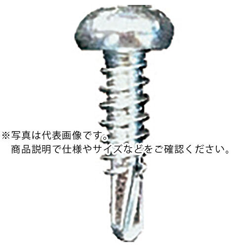 特長：ナメない四角ビットの採用により、作業効率がアップします。また、落下しにくく、打ち込みにくい場所での作業にも適しています。なべ底形頭部で最も一般的な使いやすいドリルねじです。用途：板金工事・角波等金属外壁取付に。仕様：最大適合板厚(mm...