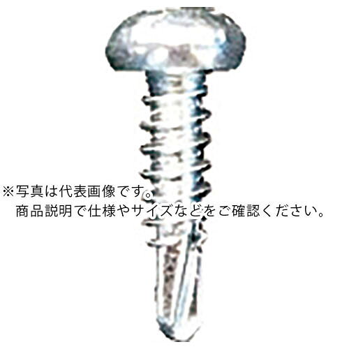 特長：ナメない四角ビットの採用により、作業効率がアップします。また、落下しにくく、打ち込みにくい場所での作業にも適しています。なべ底形頭部で最も一般的な使いやすいドリルねじです。用途：板金工事・角波等金属外壁取付に。仕様：最大適合板厚(mm...