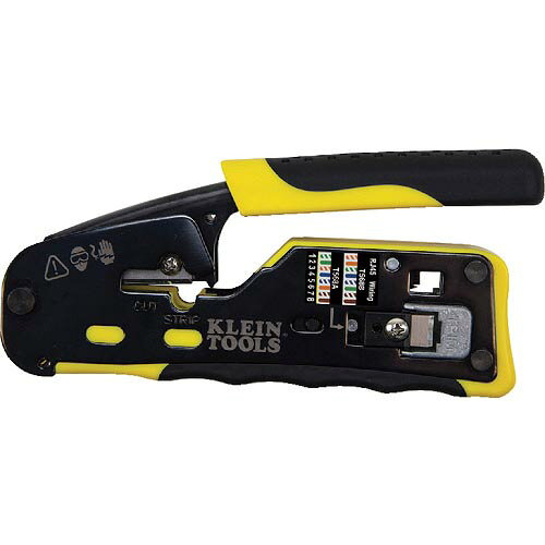 特長：KLEIN TOOLS社製モジュラープラグPass-Thru［［TM上］］RJ45、標準RJ11、RJ12用の圧着工具です。Pass-Thru［［TM上］］は圧着とコードの切断を同時に行うため、失敗せずに圧着できます。切断、皮むき、圧...