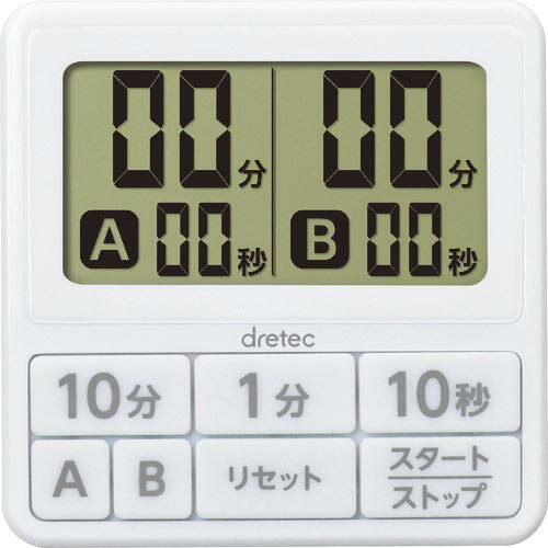 特長：1台で2つの時間を同時にはかれます用途：時間の計測に仕様：最大計時：199分50秒最小計時(秒)：1最小計時(分)：1幅(mm)：75奥行(mm)：10高さ(mm)：75電源(V)：リチウム電池CR2025×1個(動作確認用付属)色：...