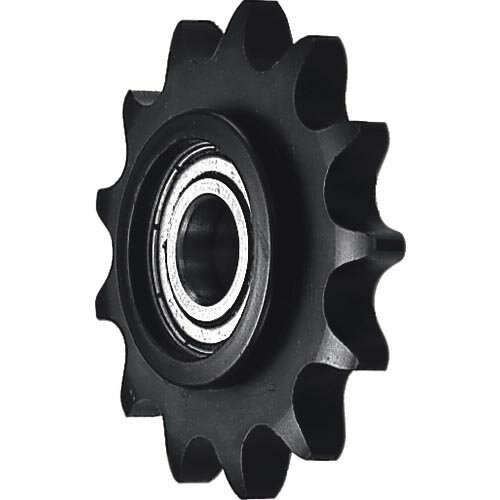 特長：汎用エンプラ・ポリアミド樹脂6ナイロンを使用しているため軽量です。低騒音を重視したアイドラースプロケットです。用途：アイドラー・ピン・タイトナーを組み合わせ、チェーンの伸びの調整に。仕様：チェーンNo.：50歯数：13外径(mm)：7...