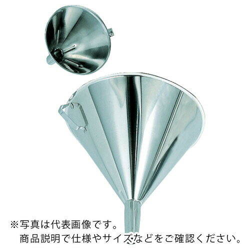 特長：ハンドル付なので片方で押さえながらの充填作業ができます。渕はフラットで衛生的です。用途：液体や粉末の注入。仕様：口径(mm)：152高さ(mm)：153足径(mm)：14足長(mm)：42NSF認証商品足径は内径です。食品衛生法適合材...