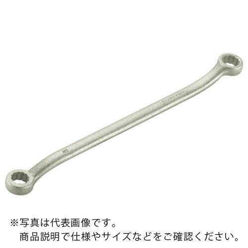特長：めがね部は12角で、45°のオフセットです。耐腐食性です。石油化学工場、精油所、ペイント工場、船舶・航空整備工場など火花を嫌う場所で使用します。仕様：二面幅寸法(mm)：19×24全長(mm)：330米国認定機関FMRC認定取得品材質...