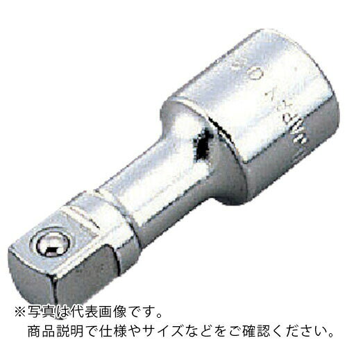 特長：深くて狭い箇所の作業など、ハンドルが操作しにくい時、ソケットを延長させるために使用します。軽作業から重工業整備まで必要なツールを取りそろえています。仕様：差込角(mm)：9.5差込角凹(mm)：9.5差込角凸(mm)：9.5全長(mm...