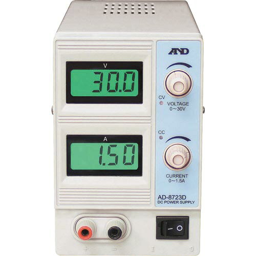 特長：バックライト付LCD表示です。定電圧、定電流源の2通りの使い方が可能です。場所を取らずに省スペースにおけるスリムタイプです。（幅95mm）30V、1.5Aの直流安定化電源です。用途：研究開発、実験設備機器、学校教材、製造ライン、検査メ...