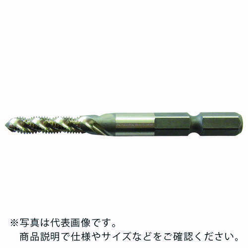 特長：インパクトドライバーなどの正逆回転付の電動工具に取り付けて、短時間でねじ穴加工ができます。スパイラル溝により、切りくずを上方向に排出させます。用途：止まり穴・貫通穴のねじ山の形成および修正。被削材：鉄、アルミ、真鍮。仕様：呼び寸法：M...