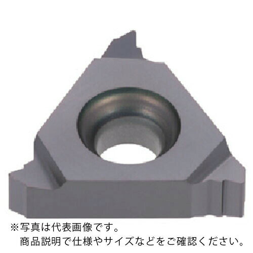 特長：外径用ユニファイねじインサートです。用途：ねじ切り加工用。仕様：適合被削材：鋼、ステンレス鋼、鋳鉄、難削材コーナ半径(mm)：0.19ねじ切りインサートサイズ：16山数：16.0勝手：R内接円径(mm)：9.525X方向刃形位置(mm...