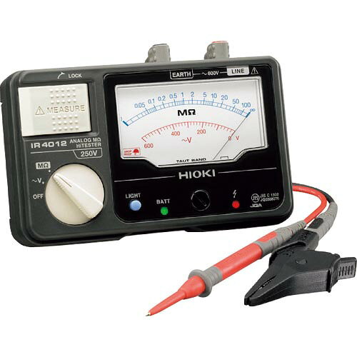 特長：JIS C 1302認定品のアナログ絶縁抵抗計です。誤使用のない単レンジ(250V)モデルです。先端長が35mmのテストリード（L9787）が付属しています。1mの落下に耐える堅牢設計(ドロッププルーフ)です。確実に測定値を読み取るこ...