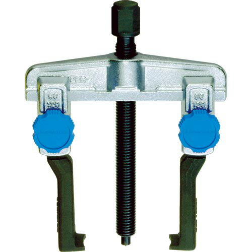 特長：ギヤ・プーリ、ベアリング引き抜き専用工具です。薄爪型です。爪が平行にスライドするため狭所作業に威力を発揮します。爪をセットし直すだけで外掛と内掛の両方に対応できます。仕様：適合プーリ(mm)：外掛け時の外径20〜90、内掛け時の内径8...