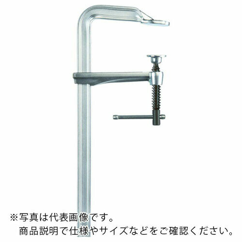 特長：GZ型にT型ハンドルを装着して素早い操作と締め付け力が強力な普及タイプです。鉄工・木工・鈑金・軽工業用です。用途：木工・家具・鈑金・軽工業用。仕様：全長(mm)：330最大口開き(mm)：250ふところ(mm)：120フレーム寸法(m...