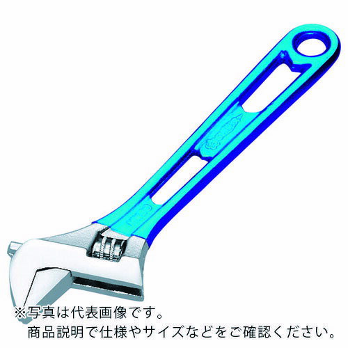 特長：口開きはワンサイズ上のワイドタイプです。薄型、軽量で作業性抜群です。軽量タイプでありながら、強度はJIS H級をクリアしています。用途：六角ナットの締付け作業に。仕様：全長(mm)：150.5最大口開き(mm)：24色：ブルー口開き(...