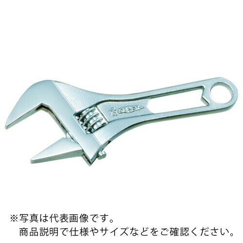 特長：軽量、薄口ショートタイプで作業性抜群です。口開きはワンサイズ上のワイドタイプです。軽量タイプでありながら、強度はJIS H級をクリアしています。用途：狭所作業に。仕様：全長(mm)：140最大口開き(mm)：30色：シルバー口開き(m...