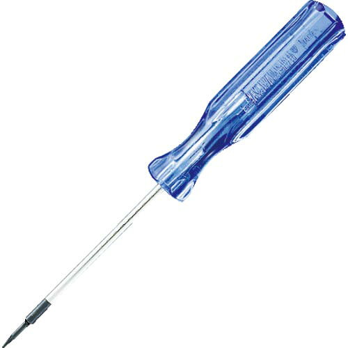 特長：特殊形状のねじなどに使用できます。用途：携帯電話、PHS、無線機、パソコン、家庭用ゲーム機器等のあらゆるメンテナンスなどに。仕様：刃先：T4軸長(mm)：75全長(mm)：146先端サイズ(mm)：φ1.3軸径(mm)：3.0グリップ...