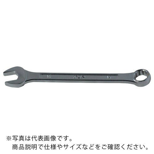 特長：スパナとめがねレンチを組み合わせた1丁で2役のレンチです。スパナ部は仮締め用、めがね部は本締め用として使用できます。めがね部角度は15°です。用途：ねじの締め緩めに。仕様：二面幅寸法(mm)：12全長(mm)：152厚さ(mm)：8立...