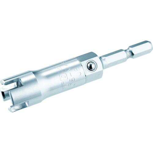 特長：手で回しにくい蝶ねじを、電動工具などで簡単に回すことができます。13mm六角部は、脱落防止用ボール付です。13mmの商品に接続し、手動工具として使用可能な便利工具です。蝶ネジ回しに最適先端工具です。用途：ビニールハウス・パイプ車庫等の...