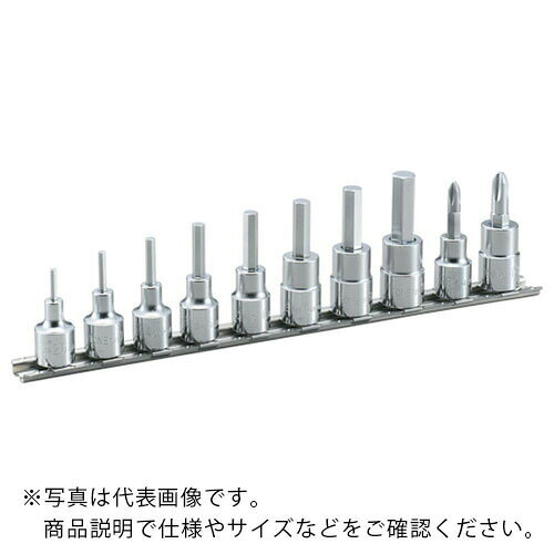 特長：ラチェットハンドルに差し込んで使用することにより六角穴付ボルトの締め付けがすばやく行えます。ソケットの取り外しが容易なアルミタイプのソケットホルダで作業効率がアップします。用途：六角穴付きボルト・ねじの締付け、緩め作業用。仕様：差込角...