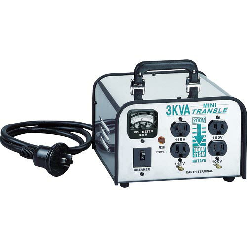 特長：使用機器に適した電圧を作る変圧器です。200V→100V・115Vの降圧専用変換器。用途：100Vの電源が欲しいが200Vのコンセントしかないとき。仕様：容量(kVA)：3入力/出力(V)：200/100×2・115×2保護機能：安全...
