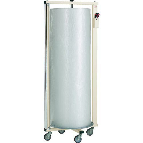 特長：梱包作業の効率化が図れます。梱包作業の効率化に貢献します!仕様：間口(mm):610奥行(mm):490高さ(mm):1457積載荷重(kg):10梱包資材推奨サイズ:400Φ×W1200mm摘要:縦型キャスター:75φ自在ゴム車(ス...