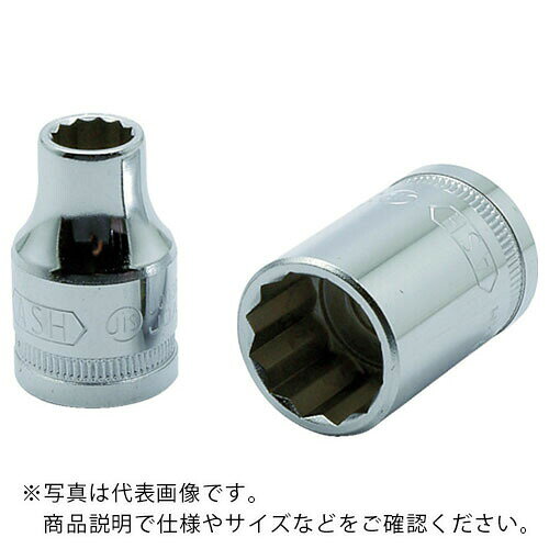 特長：12角のソケット形状になっており6角の形状よりボルトおよびナットに対して容易に差込むことができます。用途：六角ボルト・ナットの締結作業仕様：差込角(mm)：12.7対辺寸法(mm)：18全長(mm)：37対辺形状：12角対辺(mm)：...